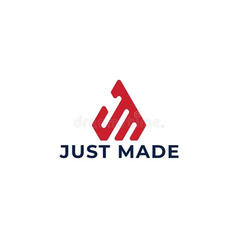 Abstract Initial Letter Jm Or Mj Logo In Red Color Isolated In White