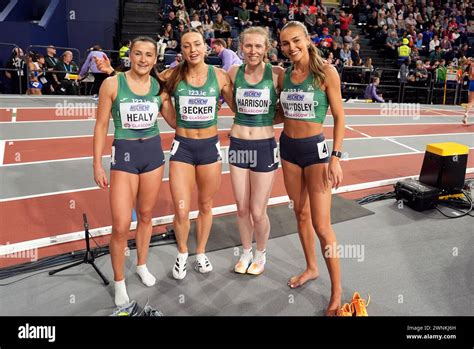 Republic Of Irelands Phil Healy Sophie Becker Roisin Harrison And Sharlene Mawdsley After