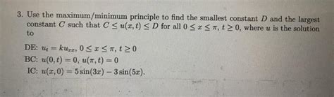 Solved Use The Maximum Minimum Principle To Find The Chegg