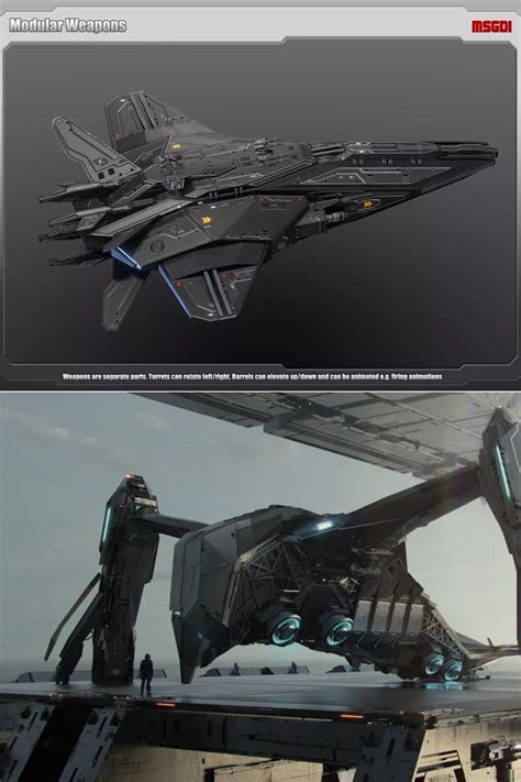 Spaceship Stingray Stealth Frigate 3d Space Unity Asset Store