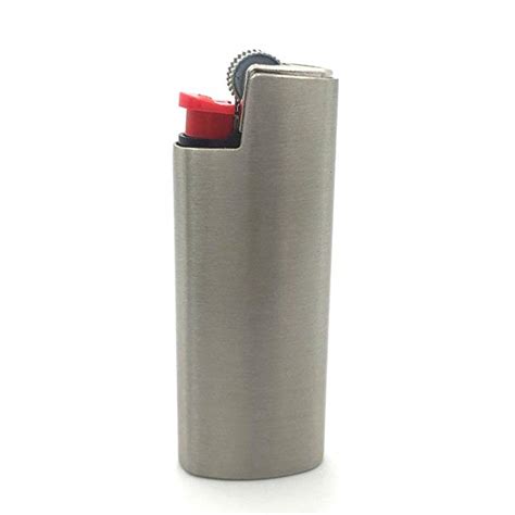 Lucklybestseller Vintage Metal Lighter Case Cover Holder Silverandgray Color For Bic Mini Lighter