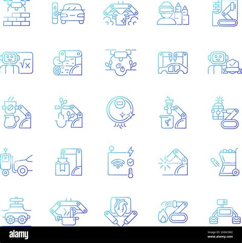 automation gradient linear vector icons set stock vector image and art