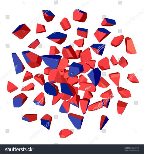 Exploded Cube Isolated On White Background Stock Vector Royalty Free