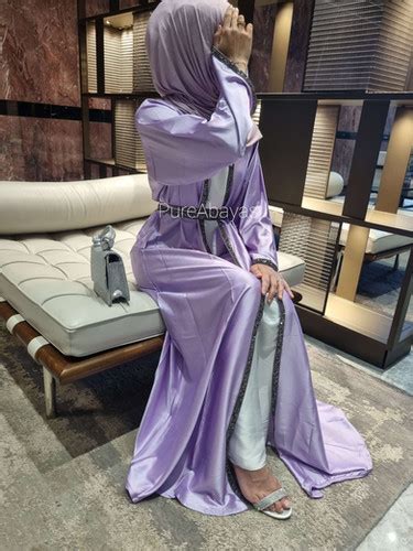 Lilac Satin Abaya Set Pure Abayas