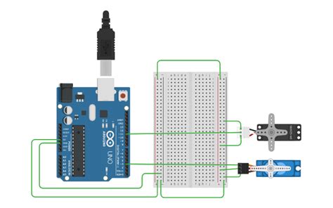 Circuit Design Motores Servos Tinkercad