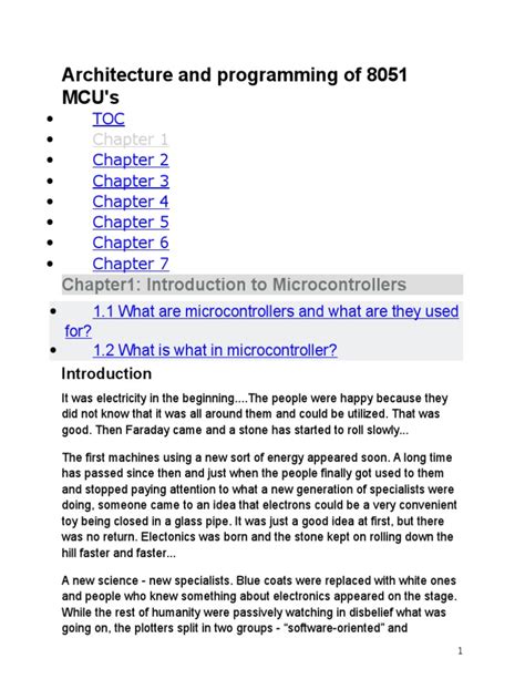 Architecture And Programming Of 8051 Mcus Chapter1 Introduction To