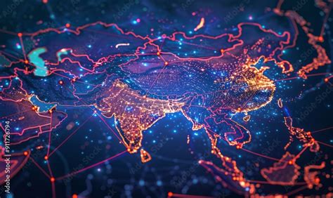 map showing chinese global network connectivity with india for