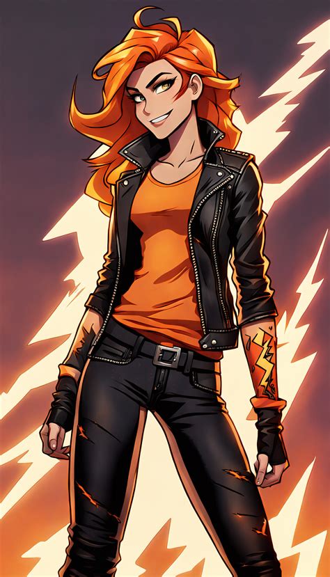 Human Sunset Shimmer Wearing A Leather Jacket With By Johklo On Deviantart