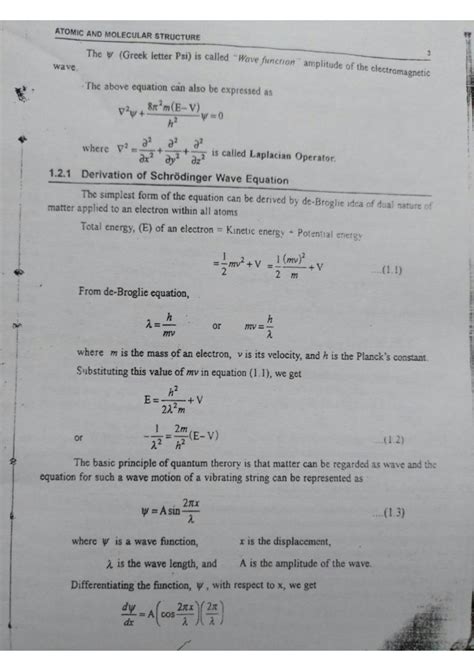 Solution Atomic And Molecular Stucture Notes For Btech 1st Year