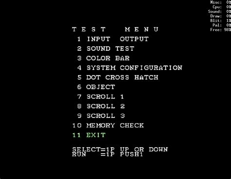 Cps1 Game Setting Menu Raine