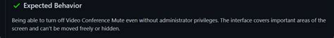 Video Conference Mute Not Possible To Disable · Issue 21484