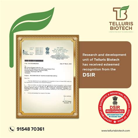 Dsir Research Development Industrialresearch Telluris Biotech