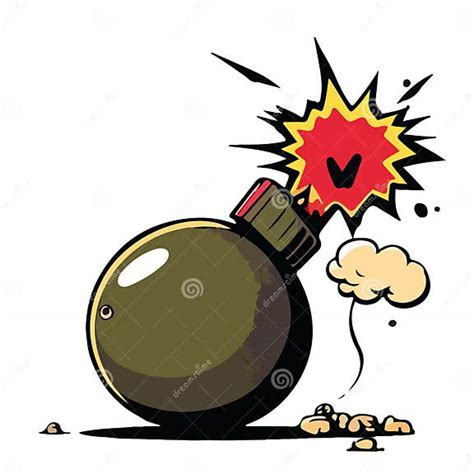 Exploding Bomb Grenade And Explosion Stock Vector Illustration Of