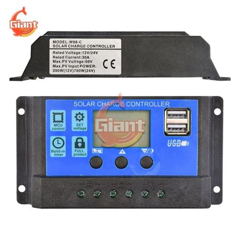 Solar Voltage Regulator 12v24v10a 20a 30a Solar Controller Dual Usb