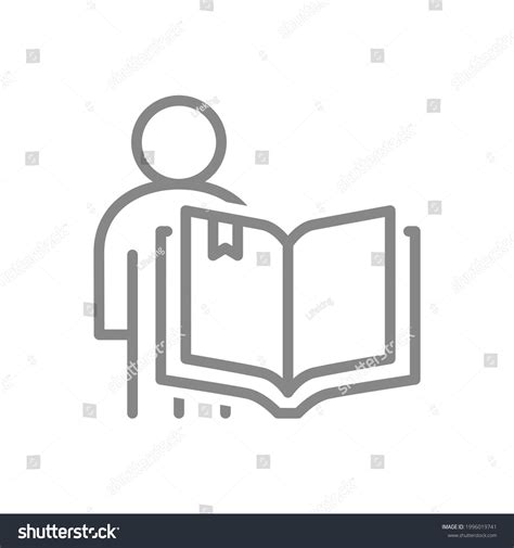 Open Book Human Line Icon Bookstore Stock Vector Royalty Free