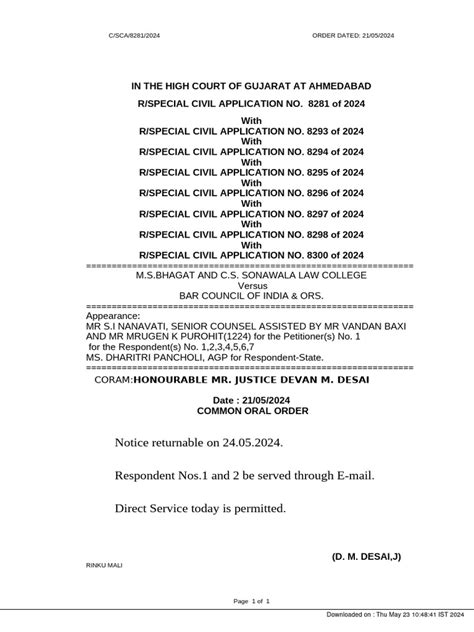 Ms Bhagat And Cs Sonawala Law College V Bar Council Of India And Others