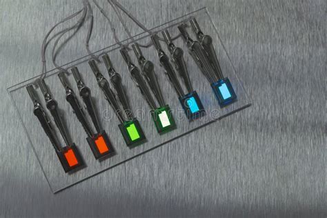 Small RGB Oled Displays Is Lighting On A Probe Station Lighting Display Technology Stock Photo