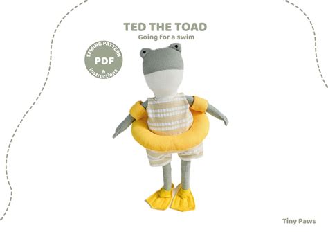Frog Doll Sewing Pattern Ted The Toad With Swimsuit Pdf Pattern Etsy