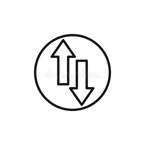 Up And Down Arrows Logo Sign Vector Outline Stock Vector Illustration Of Pointer Direction
