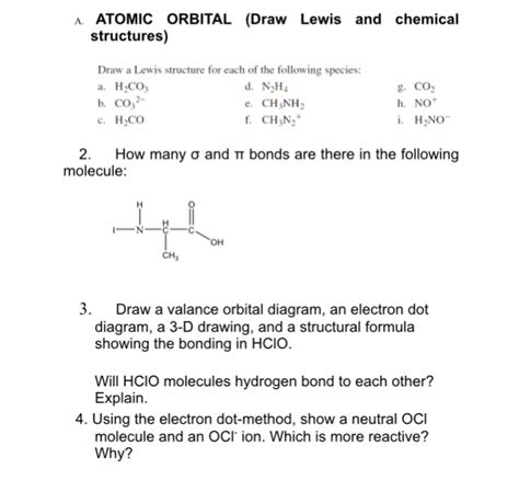 Solved A Atomic Orbital Draw Lewis And Chemical