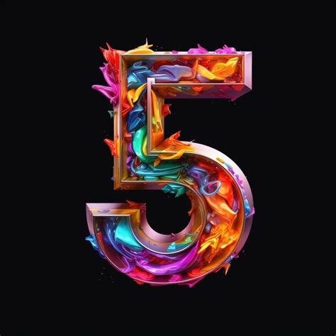 Premium Photo Number 5 Five Isolated White Background Shiny 3d Number