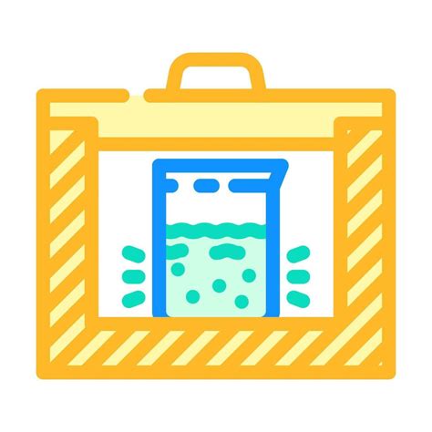 Glowing Liquid Container Radioactive Pollution Color Icon Illustration