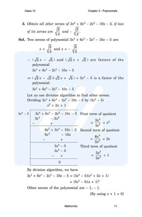 ncert solutions for class 10 maths chapter 2 exercise 2 3 mathongo