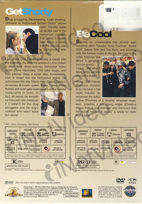 Get Shorty Be Cool Double Feature On Dvd Movie