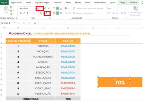 como criar uma barra de progresso no excel academia excel