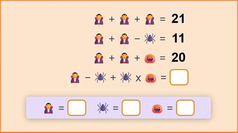 Halloween Math Puzzles Online Printable