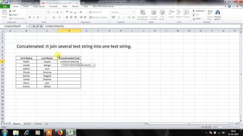 Concatenate Formula In Excel Youtube