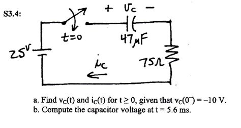Solved Find Vc T And Ic T For T Ge Given That Vc Chegg Com