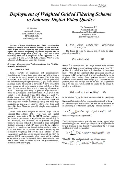 Pdf Deployment Of Weighted Guided Filtering Scheme To Enhance Digital