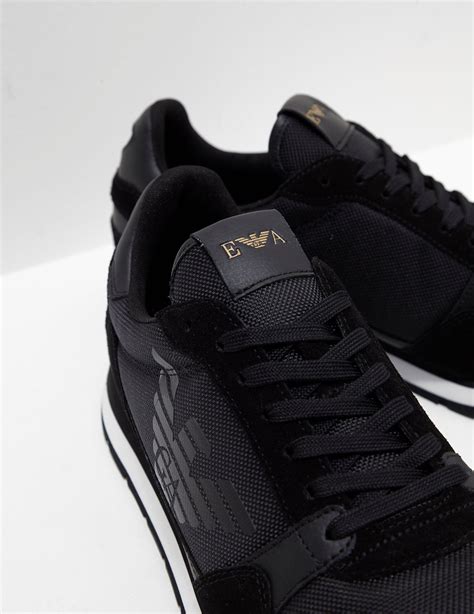 Emporio Armani Suede Mens Zone Trainers Black For Men Lyst