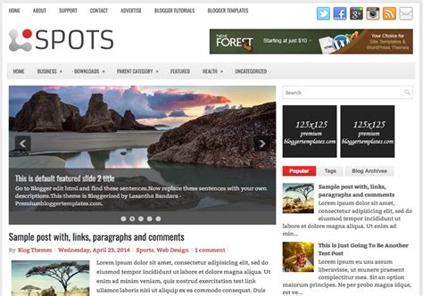 Spots 2 Columns Blogger Template • Blogspot Templates 2025