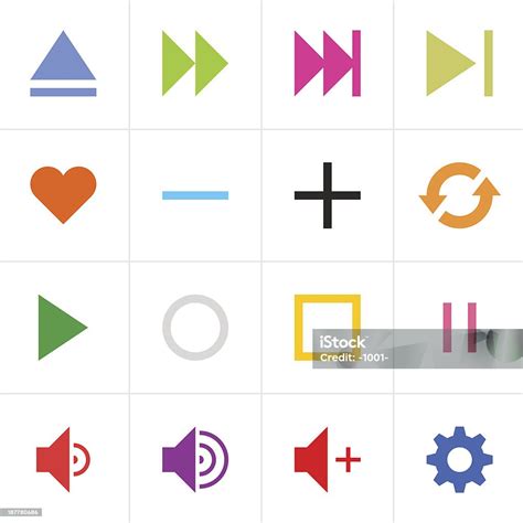 미디어 플레이어 아이콘크기 채색기법 팻말 웹 간단한 그림 문자 버튼을 보라색에 대한 스톡 벡터 아트 및 기타 이미지 보라색
