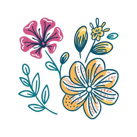 Colección De Flores Y Plantas Vector Premium Generado Con Ia
