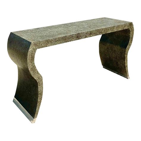 Leather Clad Console Table Or Serving Table By Marge Carson At 1stdibs Marge Carson Console Table