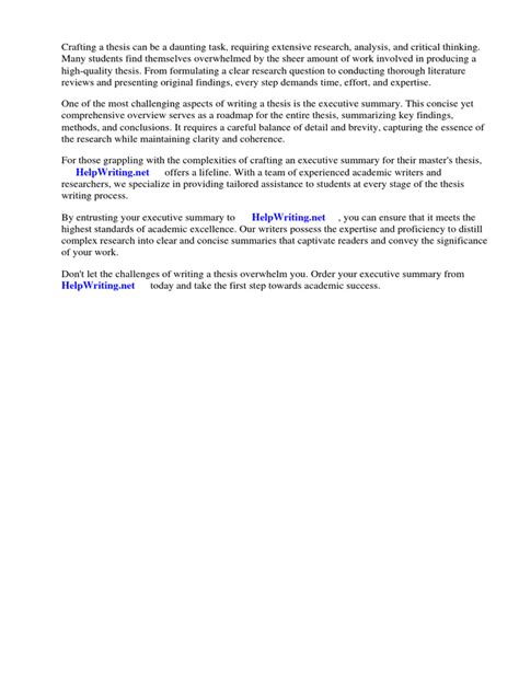 Executive Summary Master Thesis Beispiel Pdf Sustainability Thesis