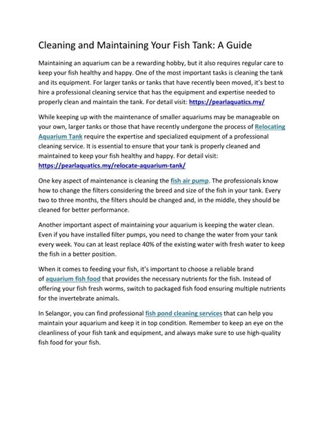 PPT Cleaning And Maintaining Your Fish Tank A Guide PowerPoint