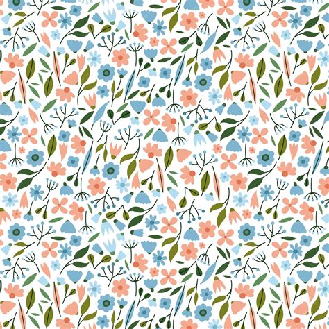 Free Vector Hand Drawn Flat Small Flowers Pattern