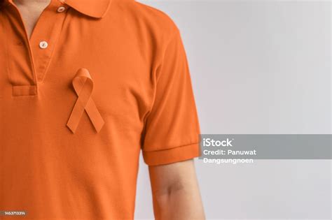 백혈병 신장암의 날 세계 다발성 경화증 Crps 자기 상해 인식 달에 대한 오렌지 리본 헬스케어 및 단어 암 의 날 개념 11