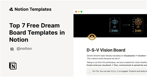 Top 7 Free Dream Board Templates Notion Template Marketplace
