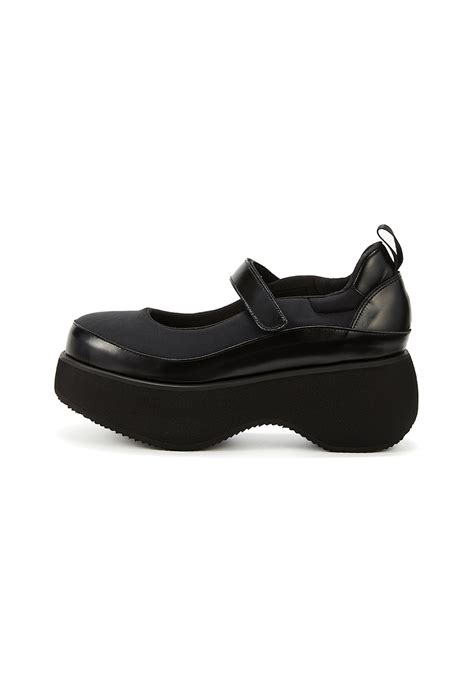 Neoprene Platform Mary Jane Black