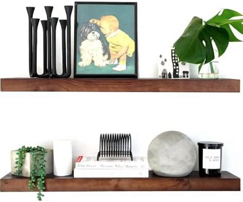 30inch Walnut Floating Shelves For Wall Mounted High End Solid Real