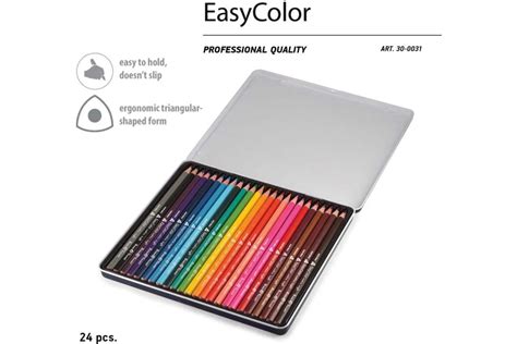 Цветные карандаши Bruno Visconti EASYCOLOR 24 цвета, в металлической ...