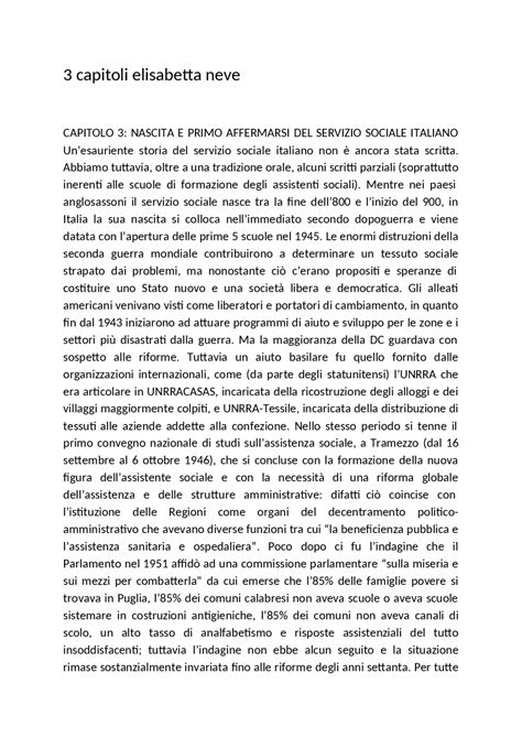 Elisabetta Neve Doppio Riassunto Docsity