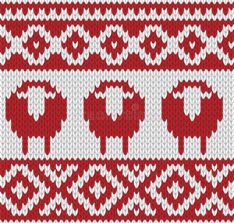 Связанная безшовная картина зимы Иллюстрация вектора иллюстрации