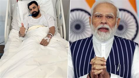 Pm Narendra Modi Wishes Speedy Recovery To Mohammed Shami As Injured