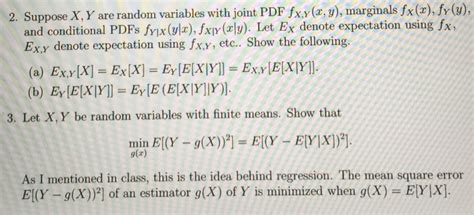 Solved Suppose X Y Are Random Variables With Joint Pdf